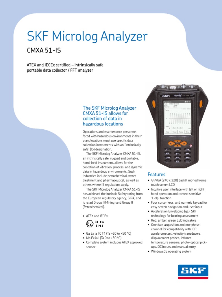 SKF Microlog Analyzer: Cmxa 51-Is | PDF | Amplitude | Analog To Digital Converter