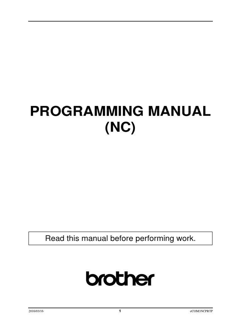NC Programming Manual | PDF