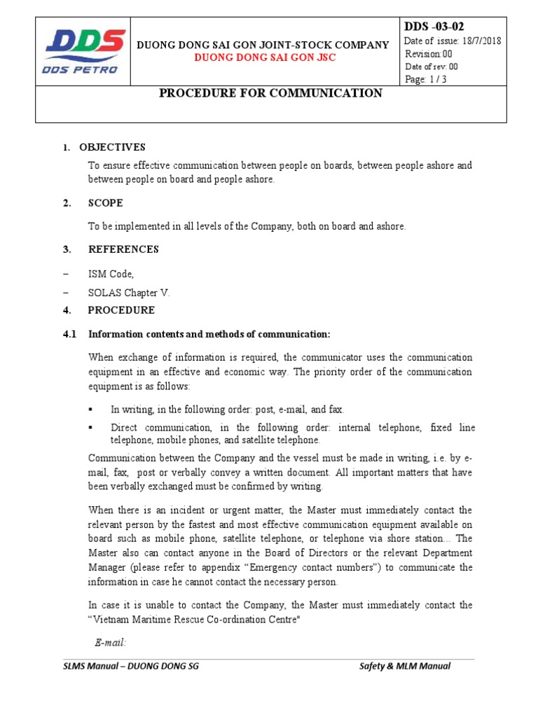 2-Procedure For Communication | PDF | Information | Shipping