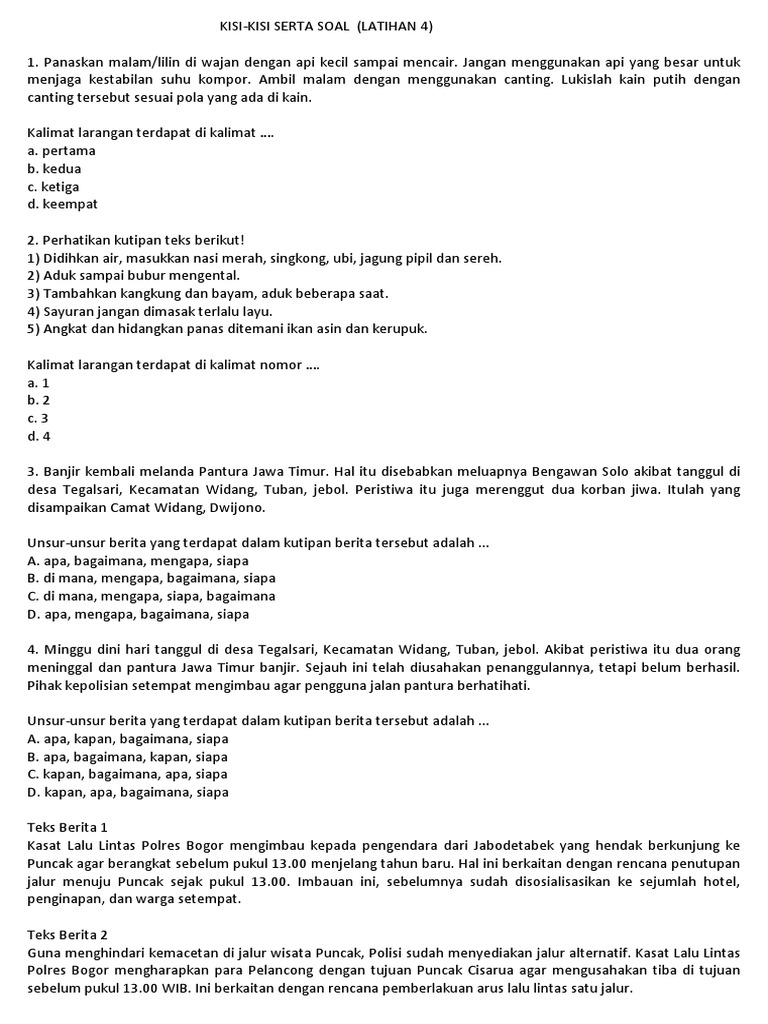 Kisi Kisi Bindo 4 | PDF