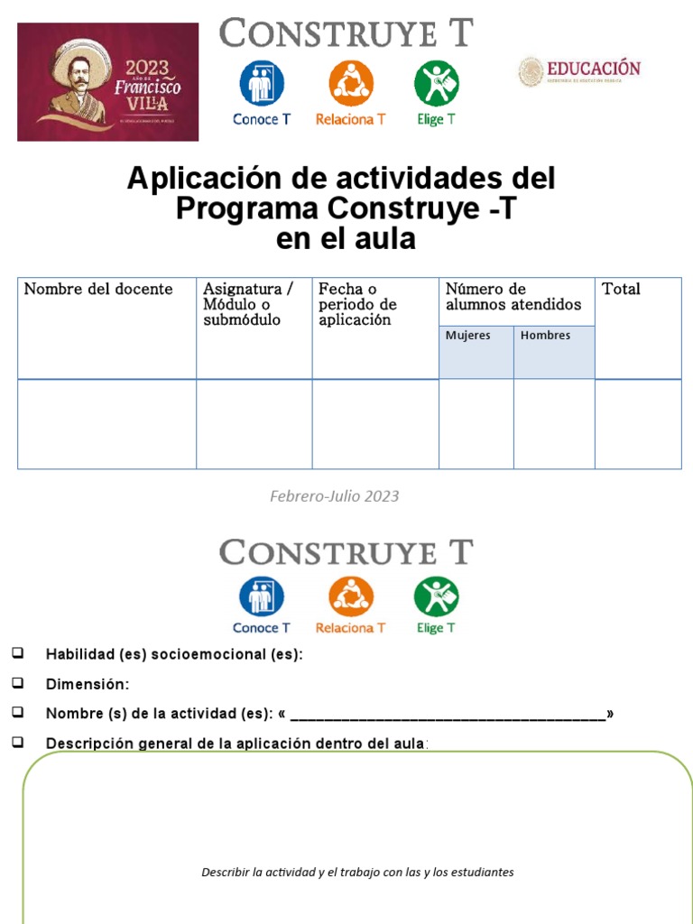 Formato Construye T Aula Febrero-Julio 2023-1 | PDF