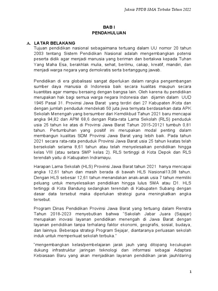 JUKNIS PPDB SMA TERBUKA 2023 - Rev DP | PDF