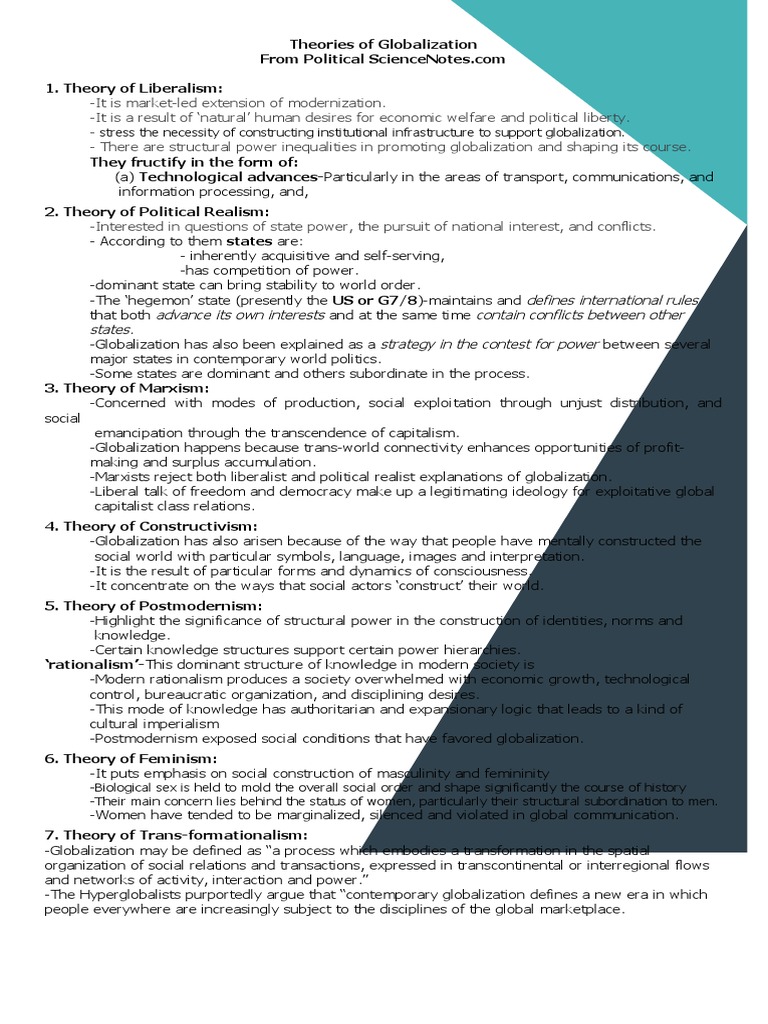 3.theories of Globalization | PDF | Globalization | Capitalism