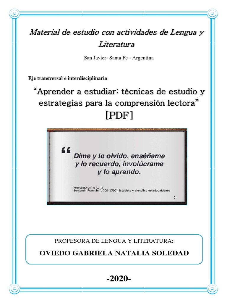 Material Completo - Aprender A Estudiar - Tecnicas y Estrategias - 2020 Oviedo Gabriela | PDF ...