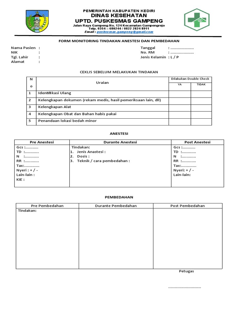 3.4.1. B Form Monitoring Pembedahan | PDF