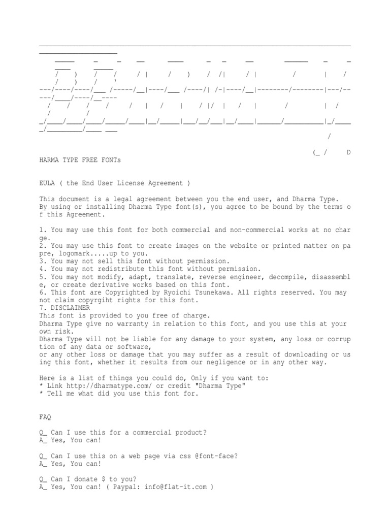 Dharma Type Font License | PDF