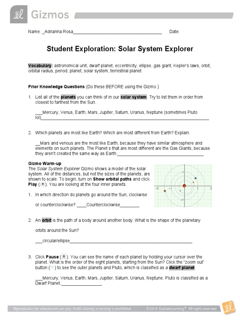 Solar System Explorer Virtual Lab | PDF | Planets | Solar System