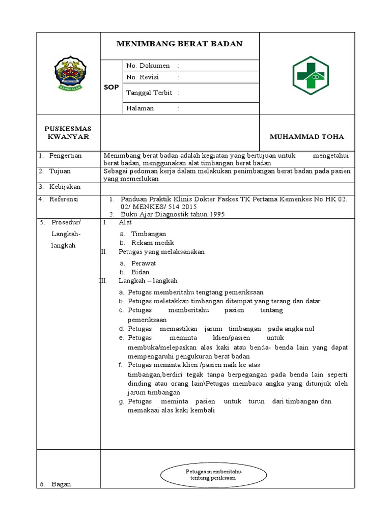 Sop Penimbangan BB | PDF