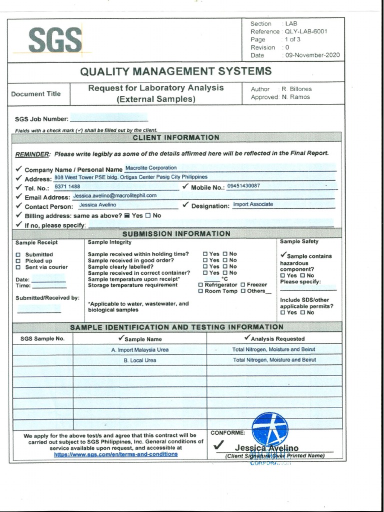 SGS Urea | PDF