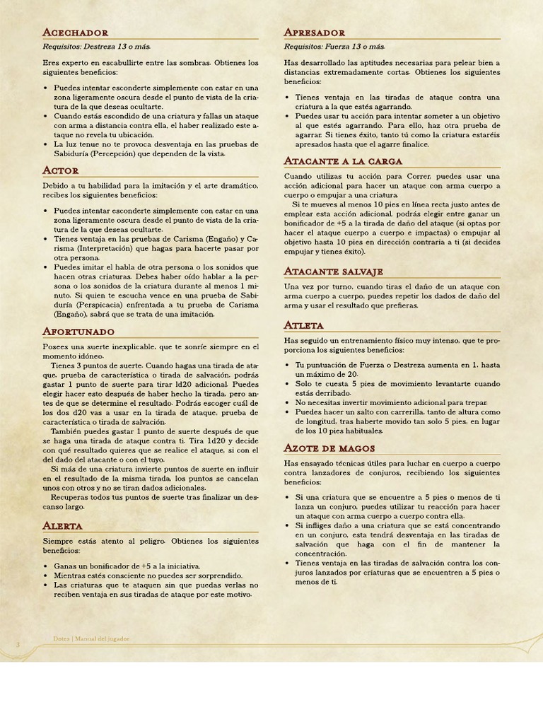 Dotes DND | PDF | Duendes | Brujería