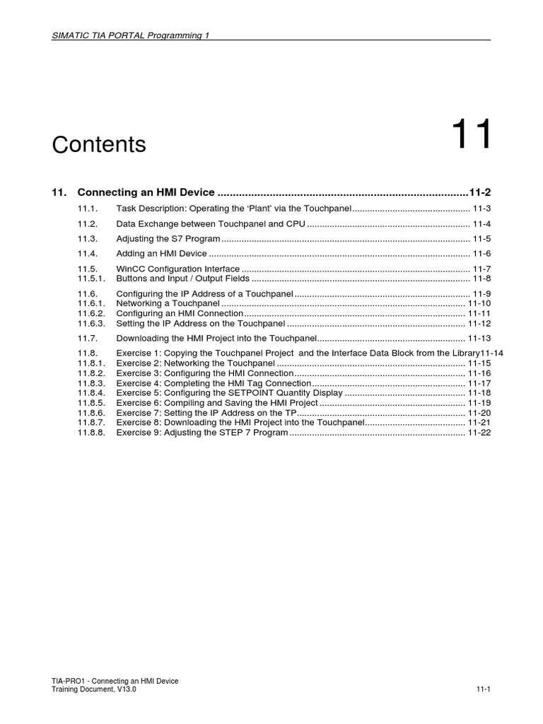 Tia Pro1 11 Connecting Hmi Eng | PDF | Programmable Logic Controller | Input/Output