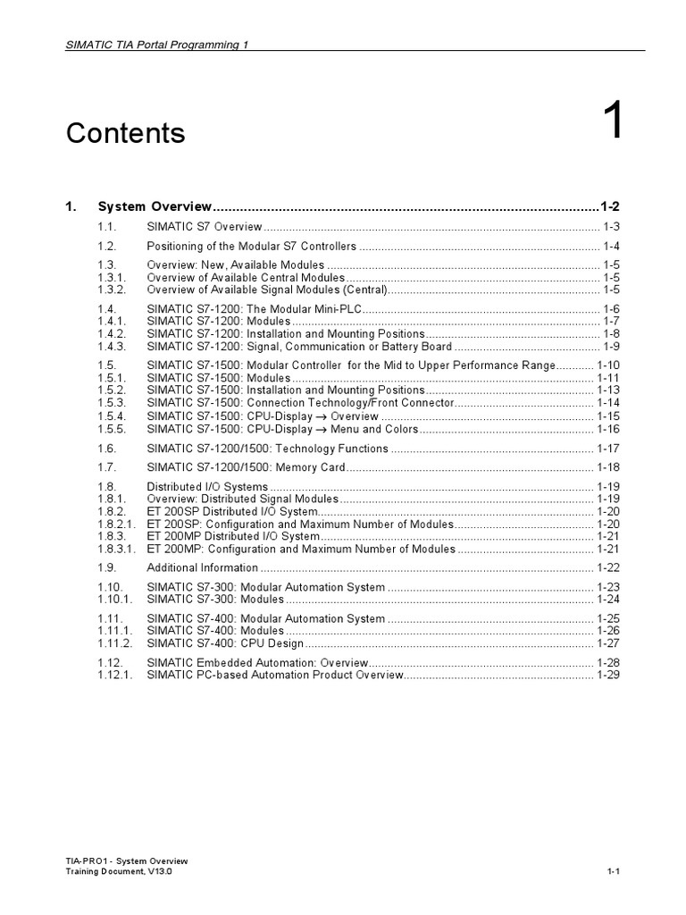 TIA PRO1 01 System Overview ENG | PDF TIA PRO1 01 System Overview ENG | PDF
