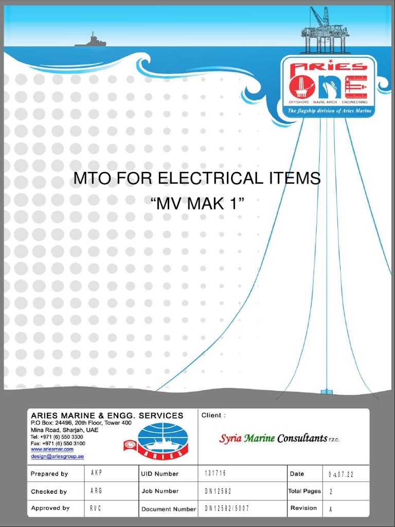 MTO for Electrical Items Overview | PDF | Alternating Current | Components
