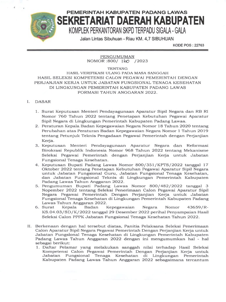 Hasil Verifikasi Ulang Pada Masa Sanggah Nakes | PDF Hasil Verifikasi Ulang Pada Masa Sanggah Nakes | PDF