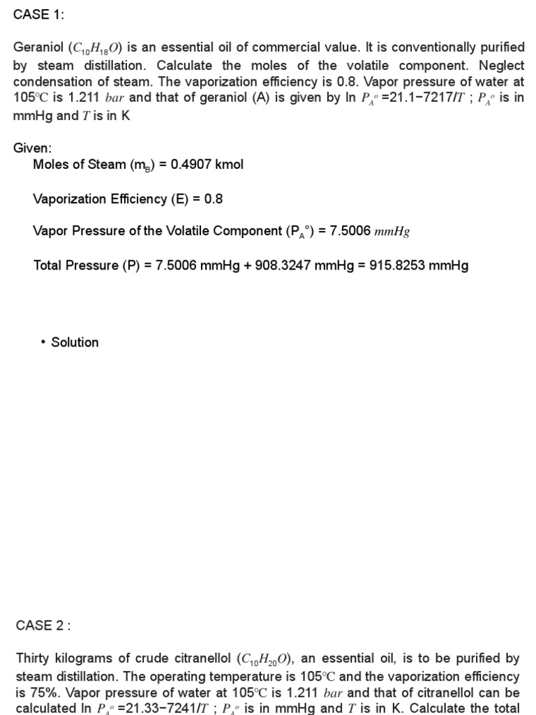 Steam Distillation | PDF