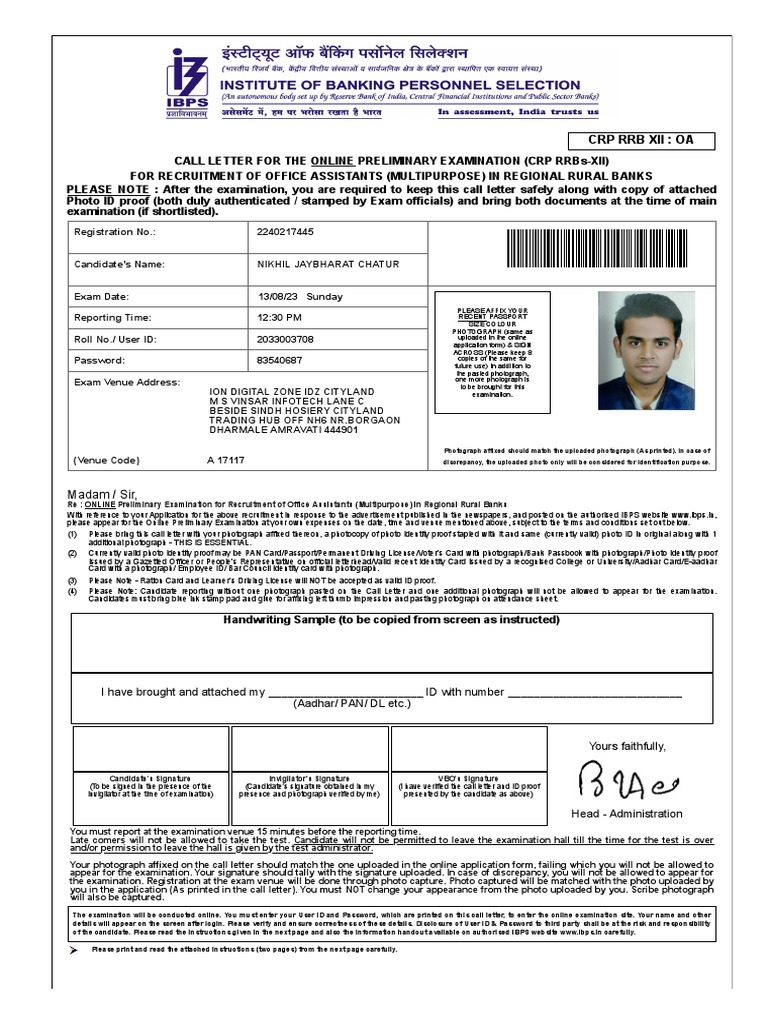 Common Recruitment Process For RRBs (CRP RRBs XII) For Recruitment of Group 'B' - Office ...