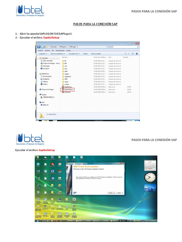 SAP Conexion - Pasos Generales | PDF