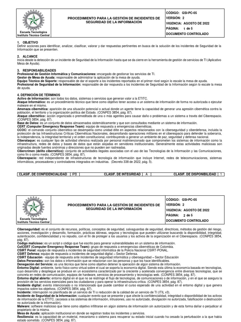 Gsi PC 05 | Descargar gratis PDF | La seguridad informática | Seguridad