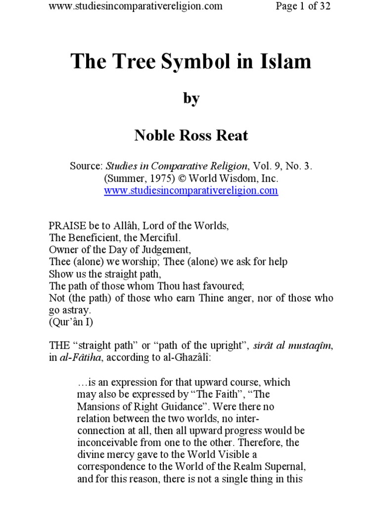 Noble Ross Reat - The Tree Symbol in Islam | PDF | Garden Of Eden ...
