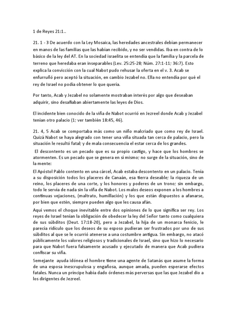 1 de Reyes 21 | PDF | Pecado