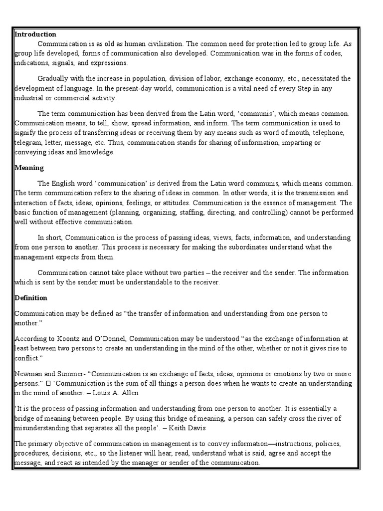Introduction To Communication Skills PDF Communication Body Language