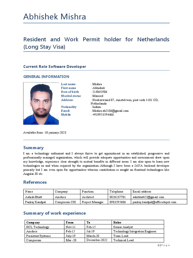 NL-Resume-Abhishek Mishra | PDF | Spring Framework | Web Server