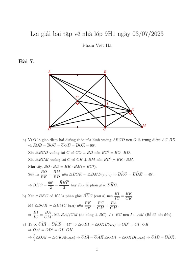 Dap An BTVN 9H1 Ngay 03.07.2023 | PDF Dap An BTVN 9H1 Ngay 03.07.2023 | PDF