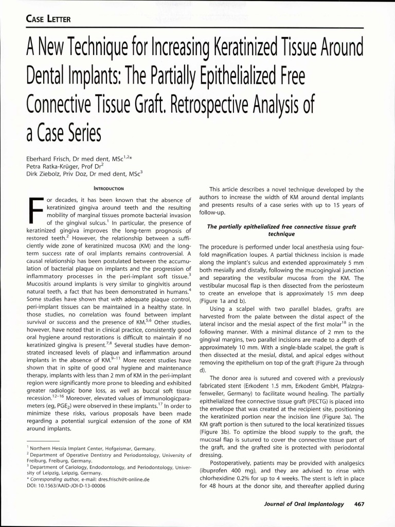 2015 - A New Technique For Increasing Keratinized Tisue Around Dental ...