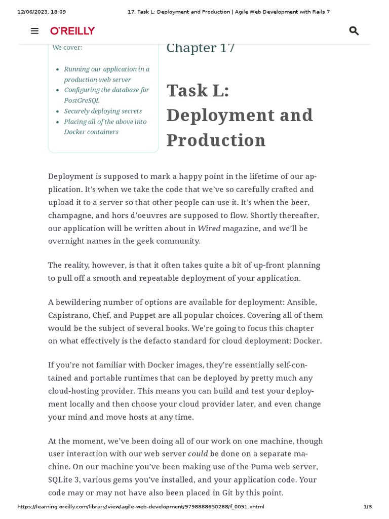 Task L - Deployment and Production - Agile Web Development With Rails 81 | PDF | Cloud Computing ...