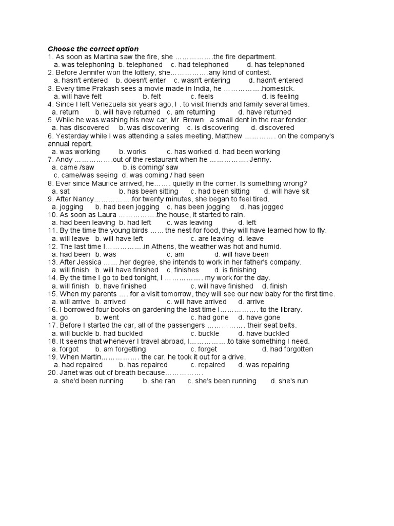 Choose The Correct Option | PDF