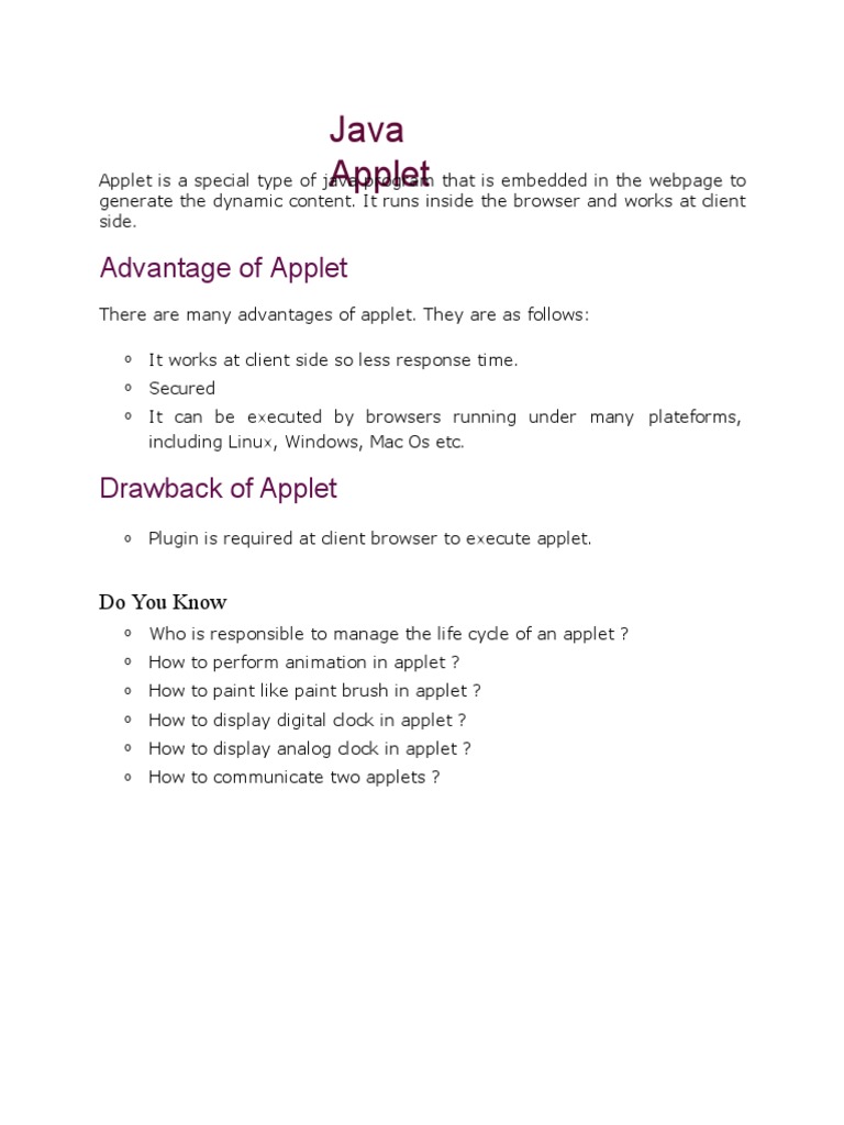 Java Applets | PDF Java Applets | PDF