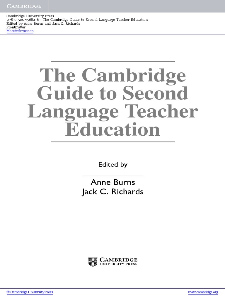 The Cambridge Guide To Second Language T | PDF | Teachers | Teacher ...
