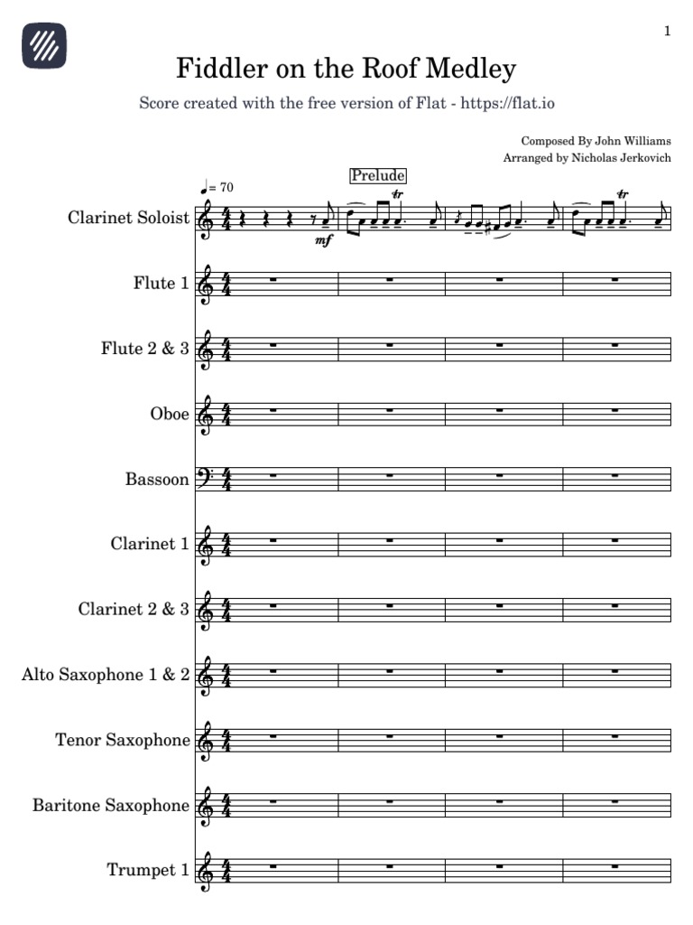 Clarinet Solo in Fiddler Medley | PDF | Brass Instruments | Aerophones