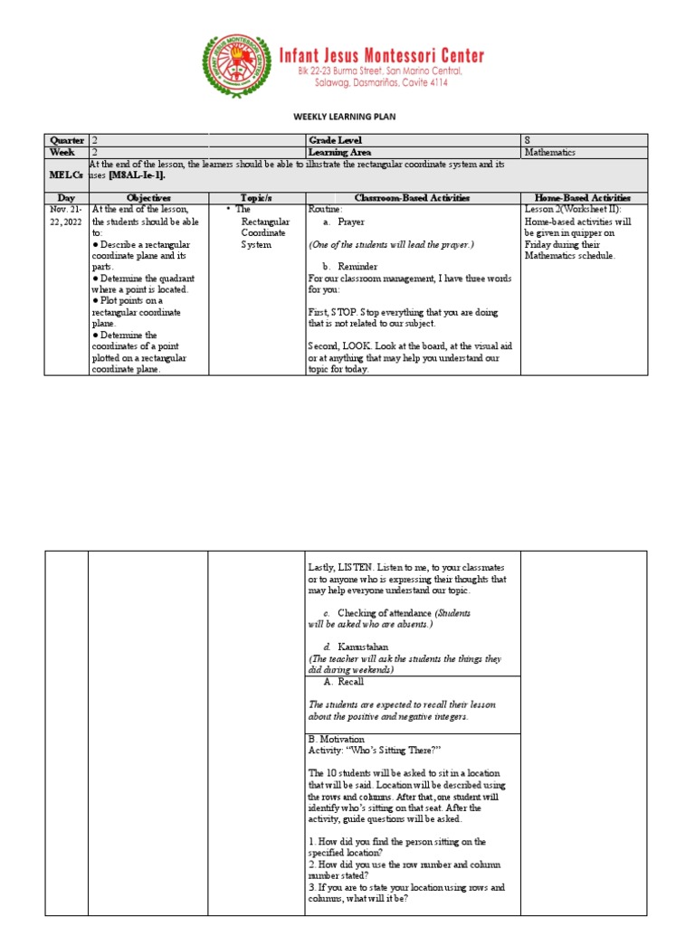 Grade 8 Coordinate Plane Activities | PDF | Cartesian Coordinate System ...
