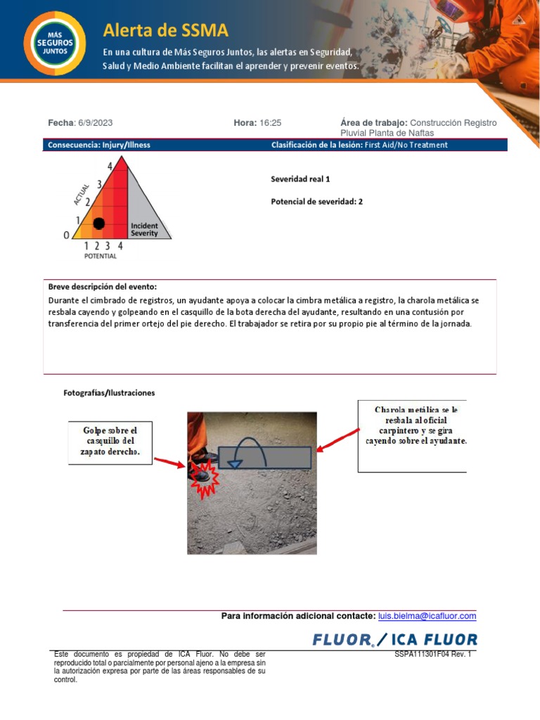 AlertaSSMA - PA - PlantasNuevasTula - Contusion Primer Ortejo de Pie ...