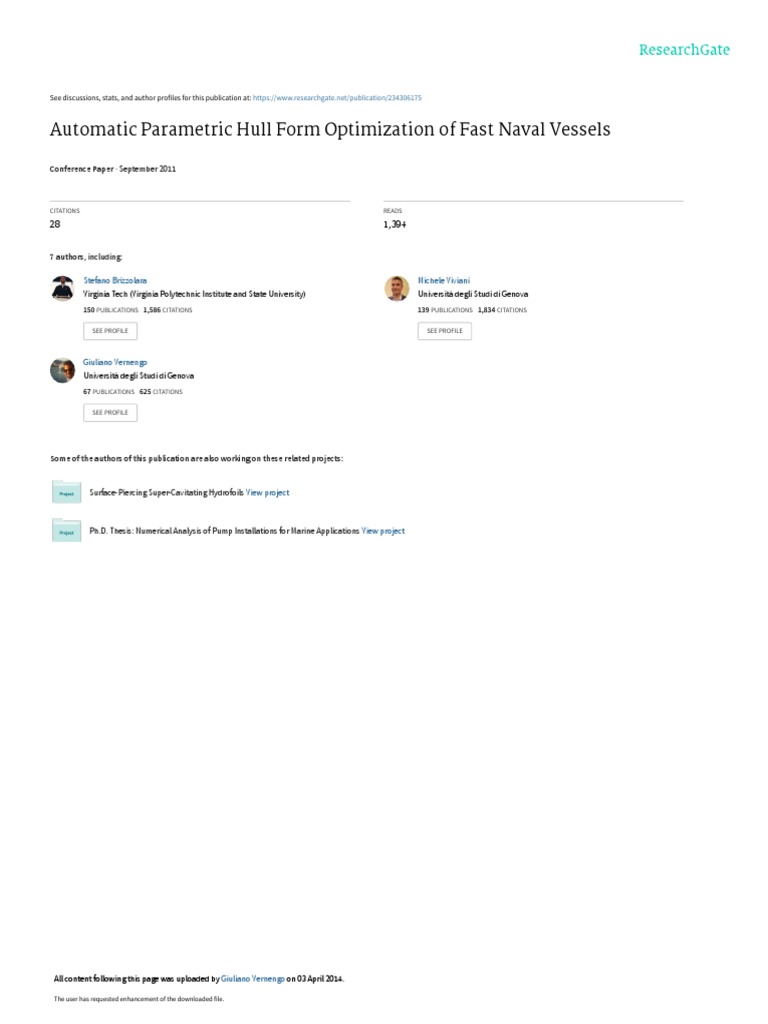 Automatic Parametric Hull Form Optimization of Fas | PDF | Mathematical Optimization | Hull ...