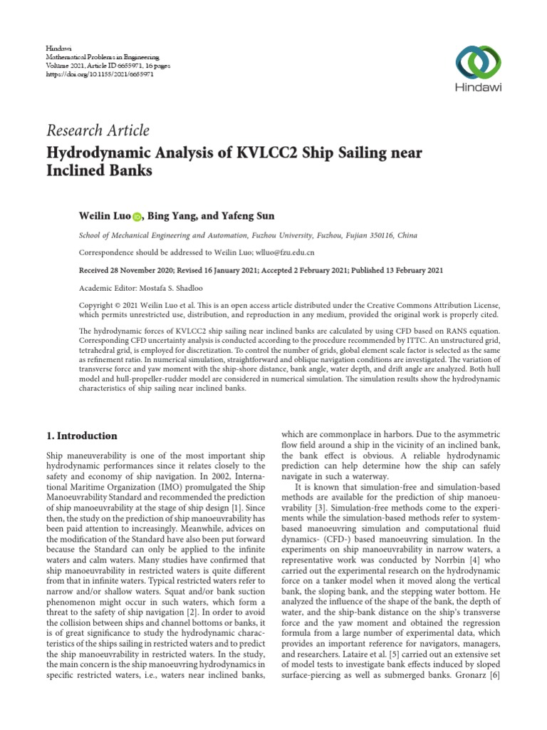 Hydrodynamic Analysis of KVLCC2 Ship Sailing Near | PDF | Computational ...