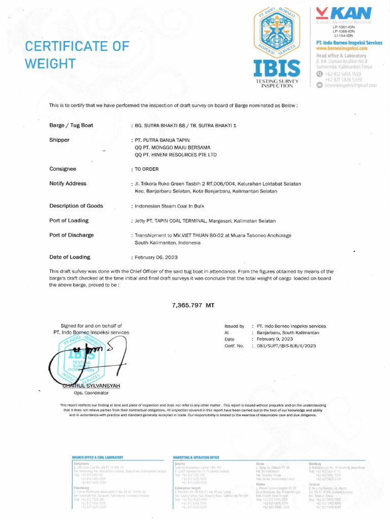 Coa 1 | PDF | Shipping | Water Transport
