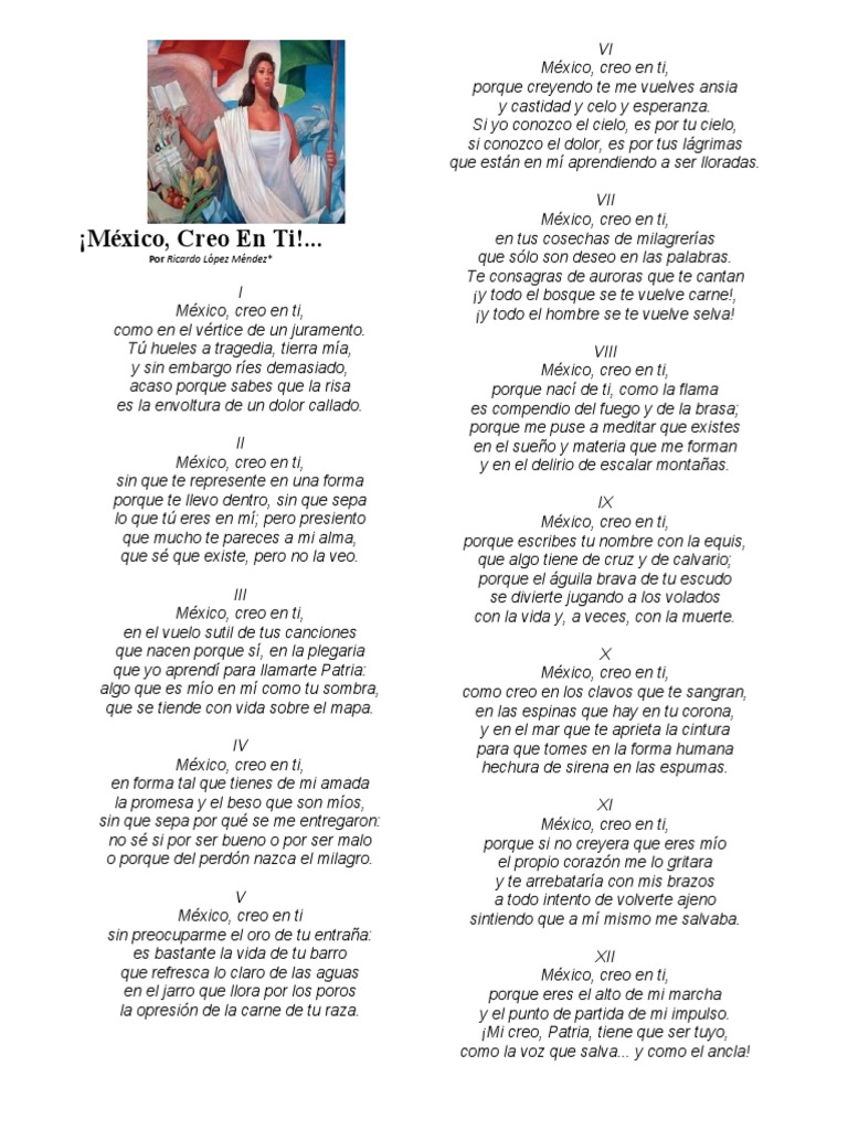 Poesia - Mexico Creo en Ti | PDF