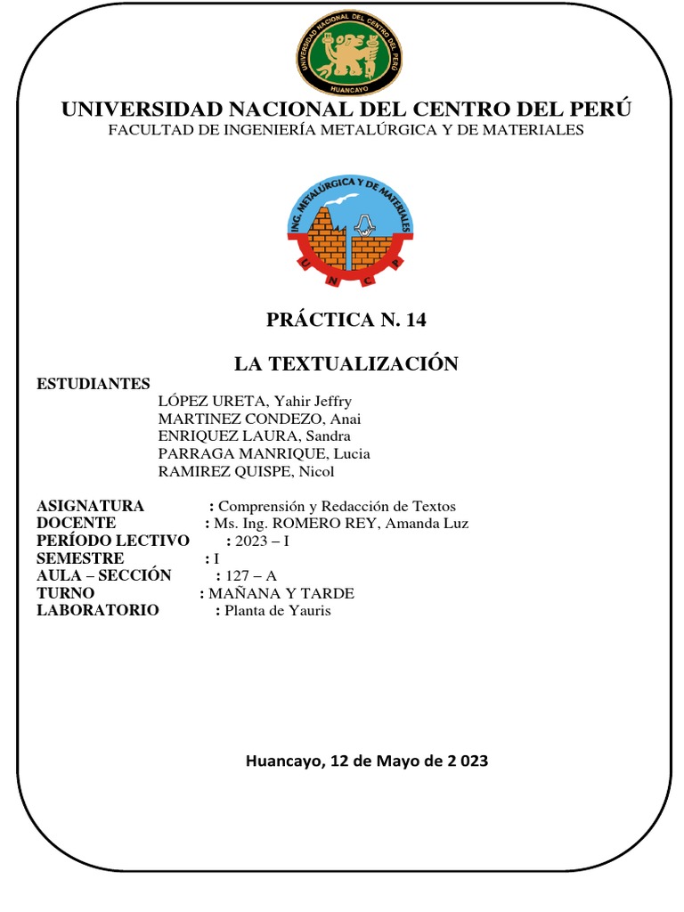 Practica 14 - Textualización | PDF | Amor | Experiencia subjetiva