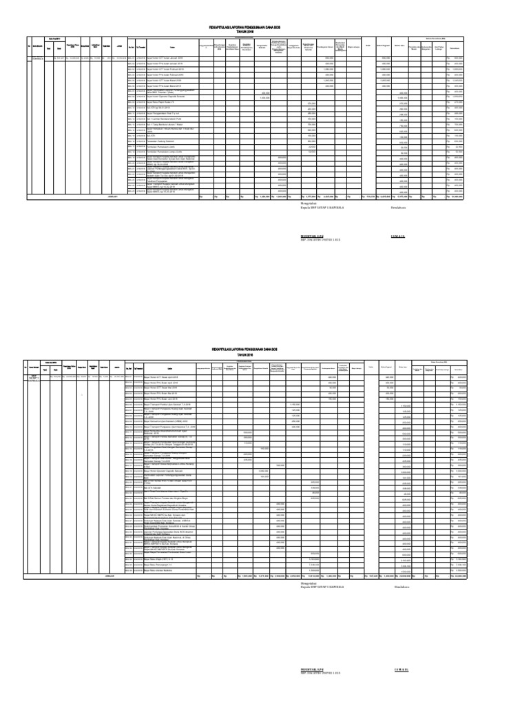 Format Rekap Baru Realisasi Bos - SMPN Satap 1 Kapoiala | PDF