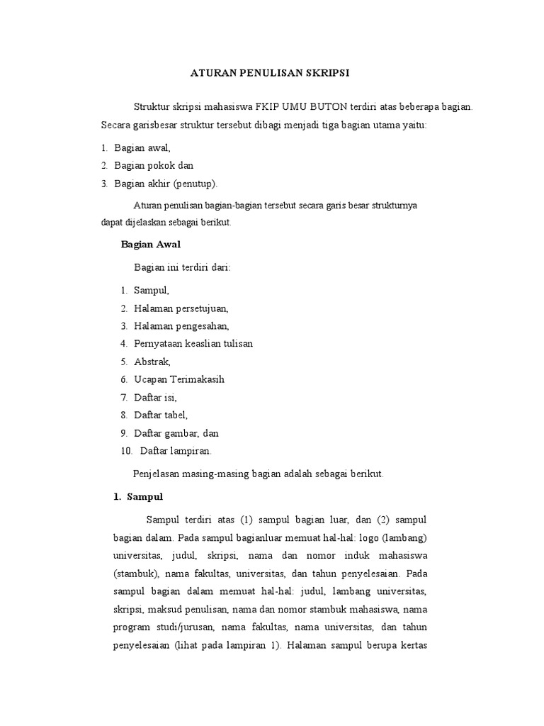 Aturan Penulisan Skripsi | PDF