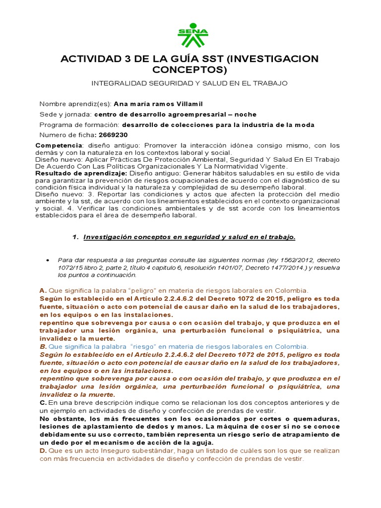 Ana Evidencia Final #3 SST | PDF