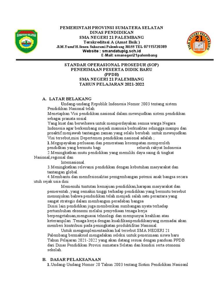 Microsoft Word - SOP PPDB 21 | PDF