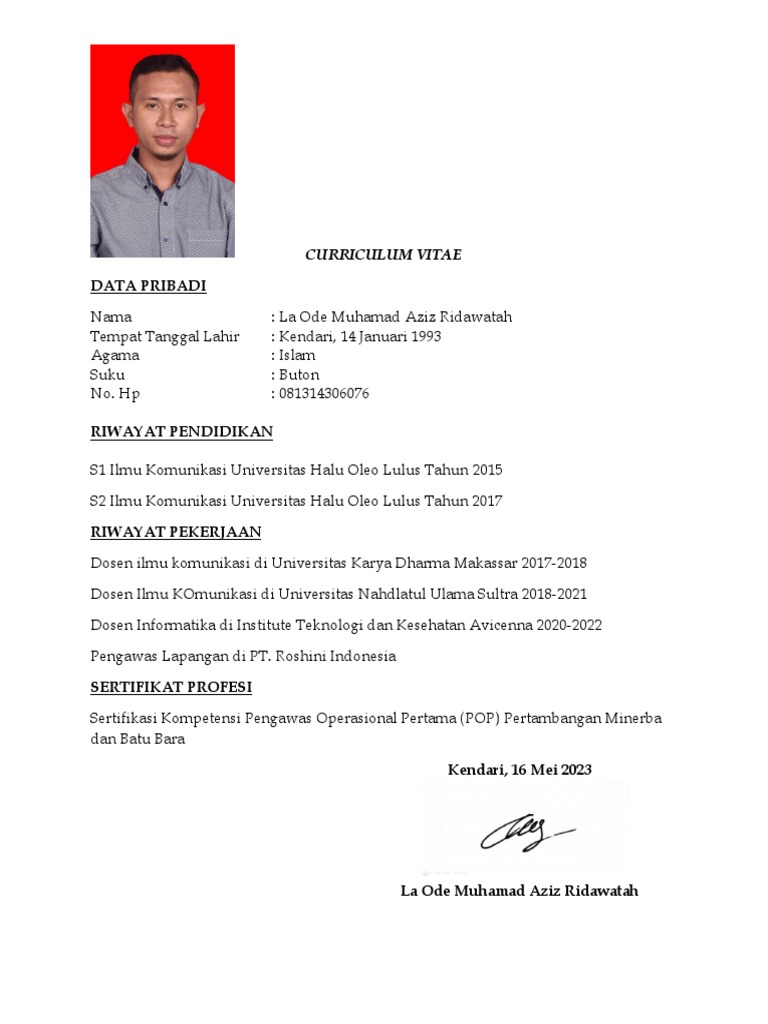 Curriculum Vitae Tambang Baru | PDF