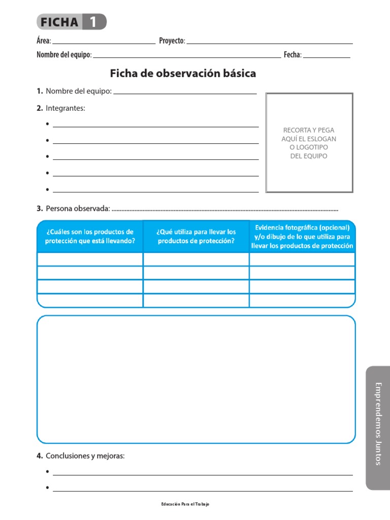 03 EPT - Ficha de Observación Básica | PDF | Tecnología