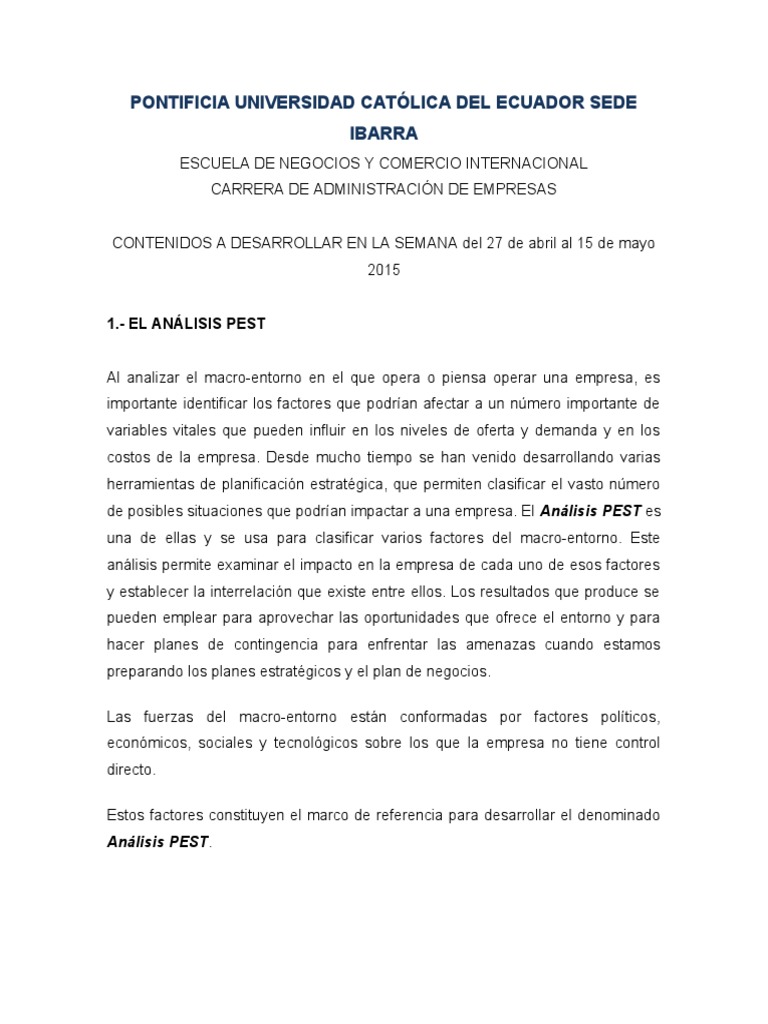 5-5 Modelo Pest Ejercicio | PDF | Reclutamiento | Análisis FODA