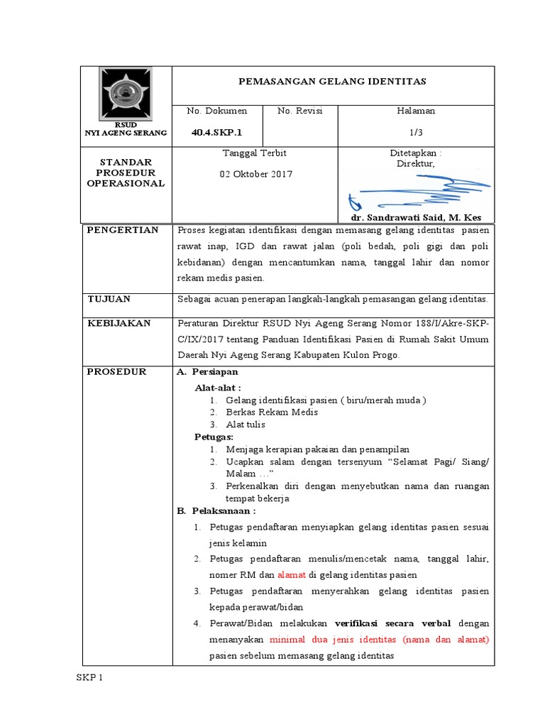 Edit Spo Pemasangan Gelang | PDF