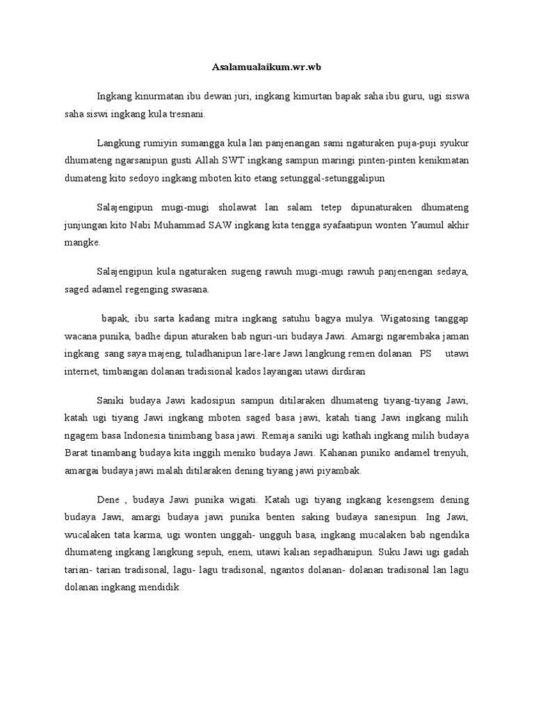 Sesorah Bahasa Jawi | PDF