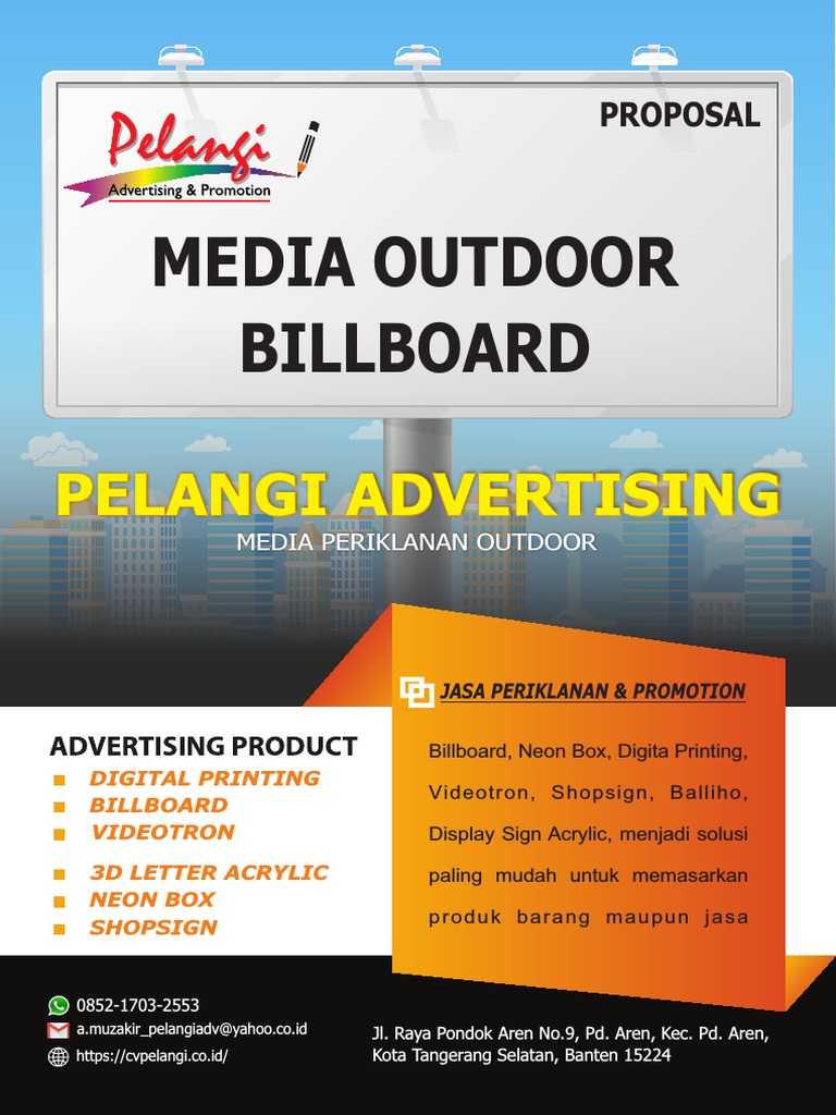 Media Outdoor Billboard Pelangi Advertising 1-2021 | PDF